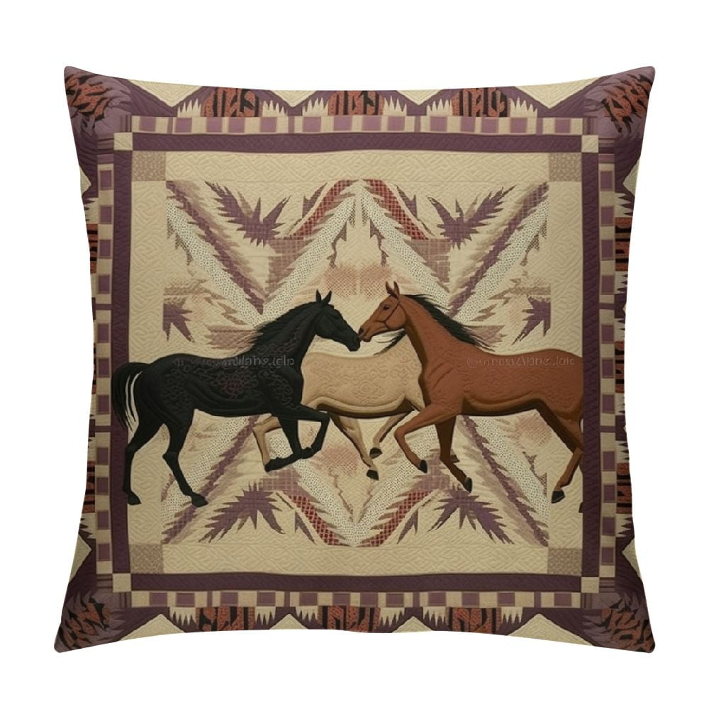 FUMJ Aztec Pillow Covers African Tribal Horse Printed Square Pillow ...