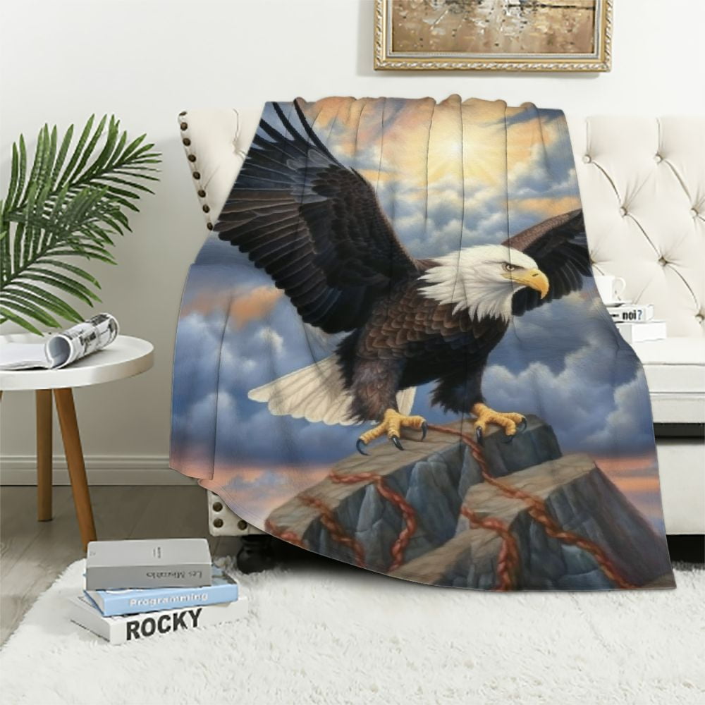 ONETECH Bald Eagle Blanket Super Soft Cozy Warm Fly Eagle Throw Blanket ...