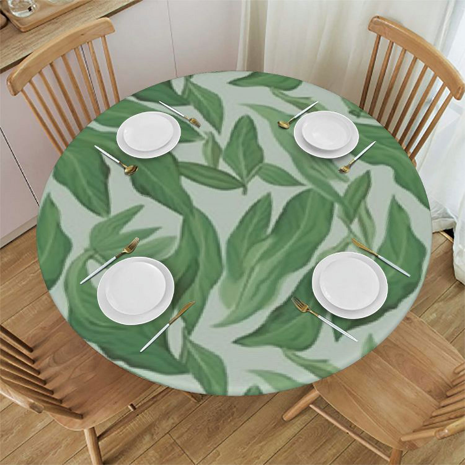 ONETECH Banana Leaf Round Table cover,Indoor Kitchen Dinning Room Party ...