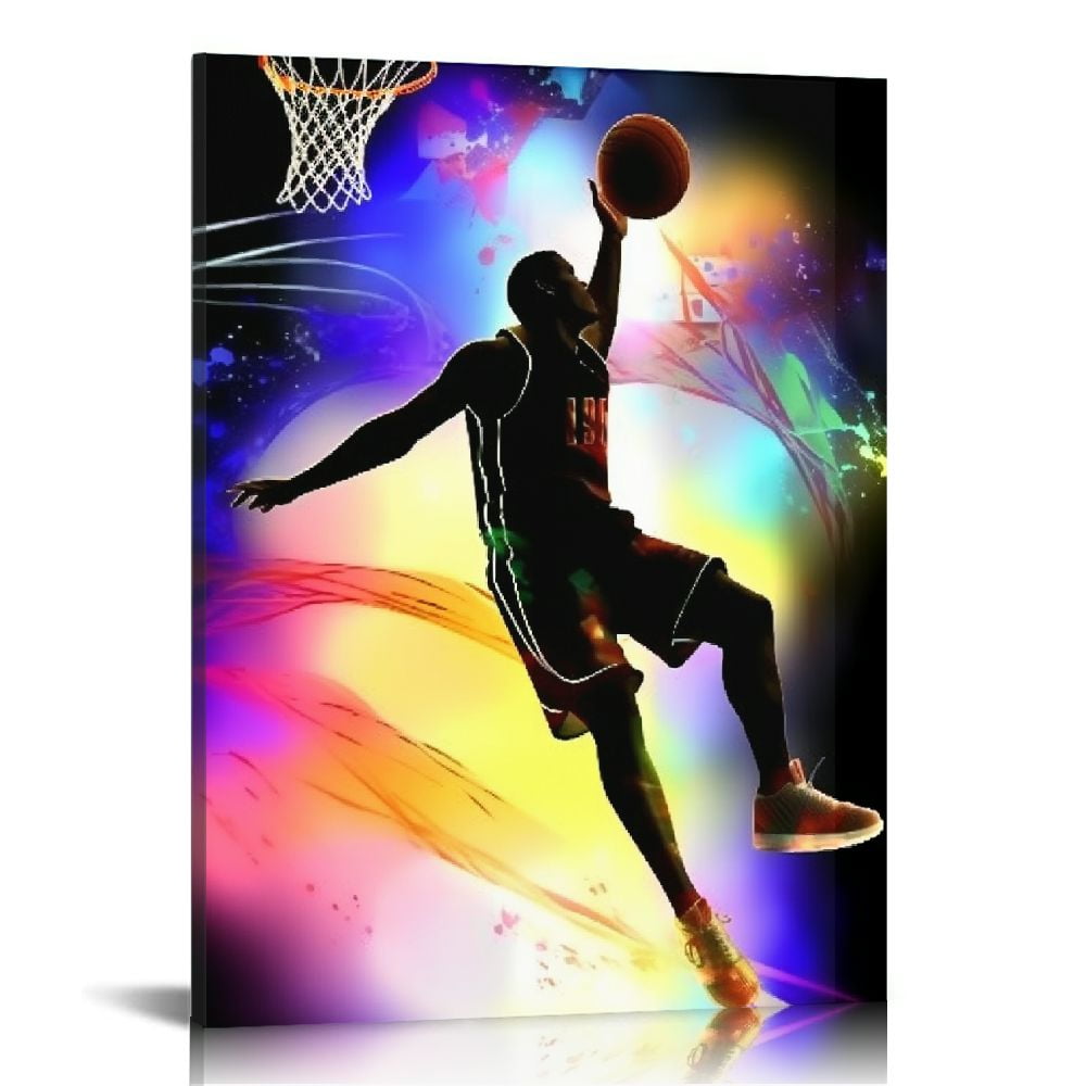 ONETECH Basketball Wall Art Prints,Black and White Basketball Decor ...