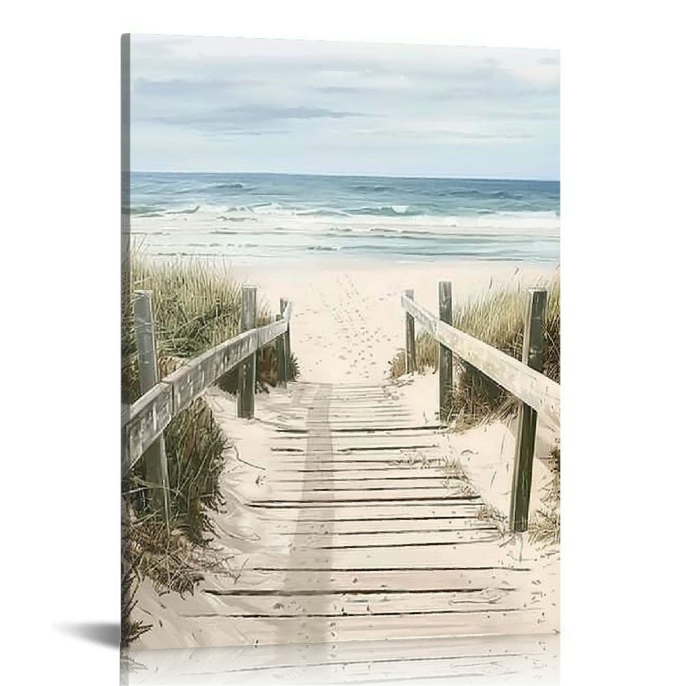 ONETECH Beach Canvas Wall Art Beach Sea Picture Natural Scenery Poster ...