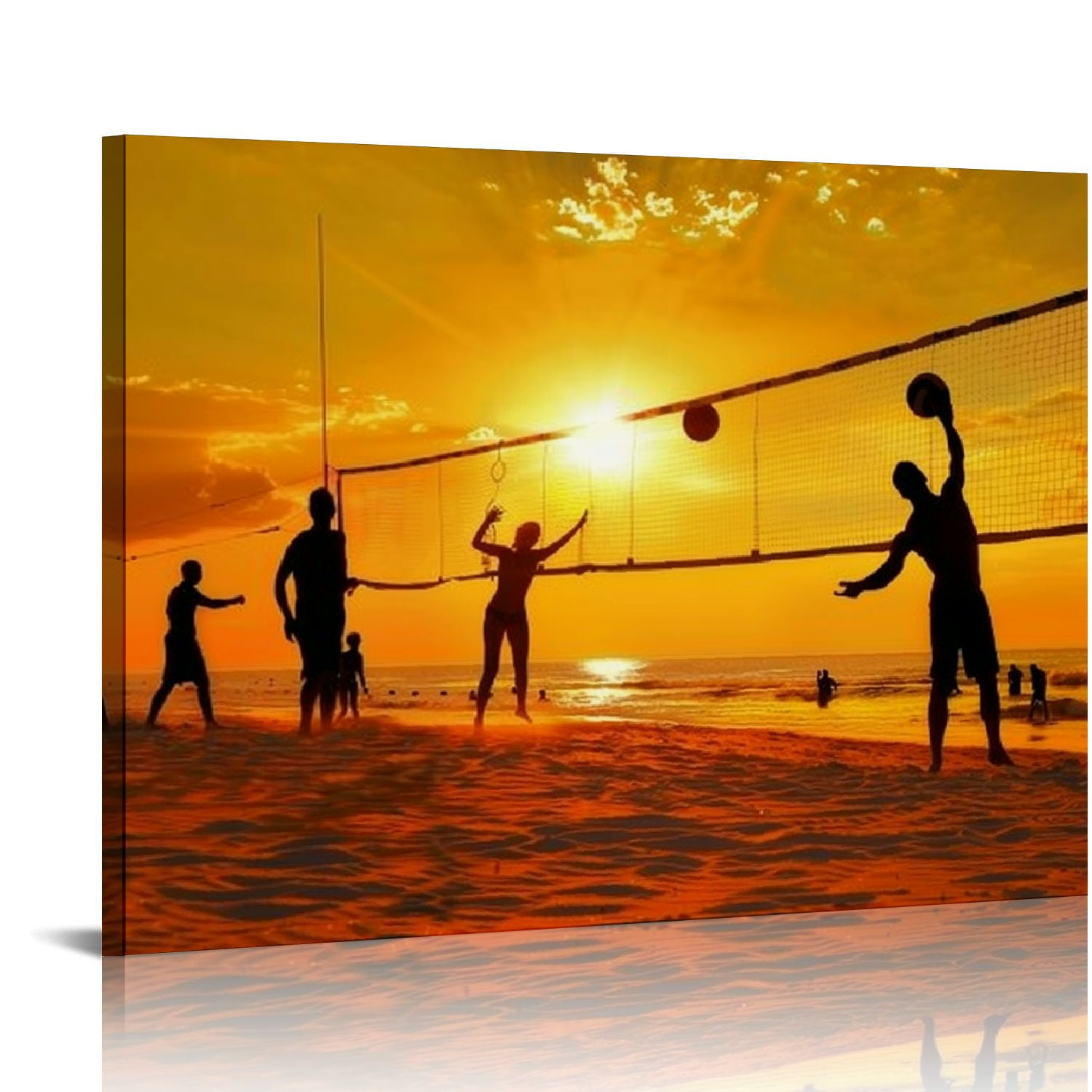 ONETECH Beach Volleyball Sport Sunset Landscape Poster Poster for Room ...