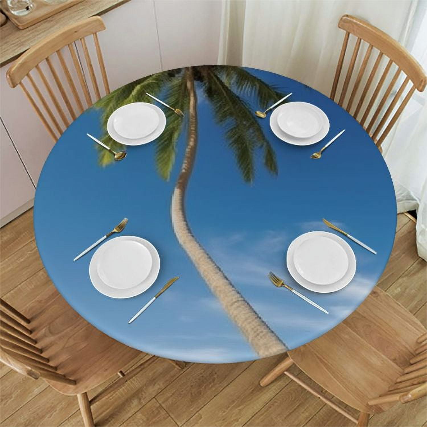 FUMJ Beach scenery Round Table cover,Indoor Kitchen Dinning Room Party ...