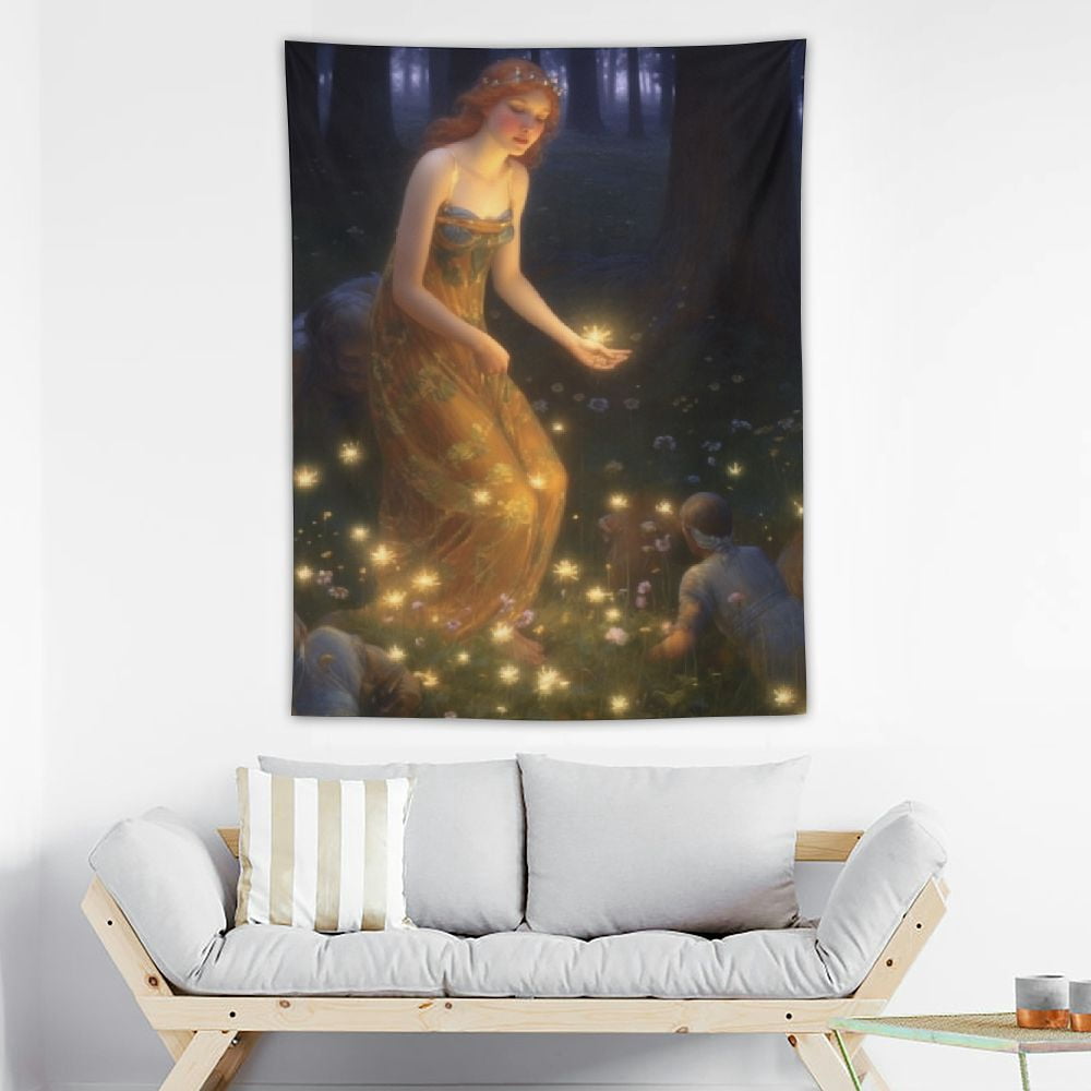 ONETECH Beautiful Midsummer Eve And Many Fairy In Night Tapestry As ...