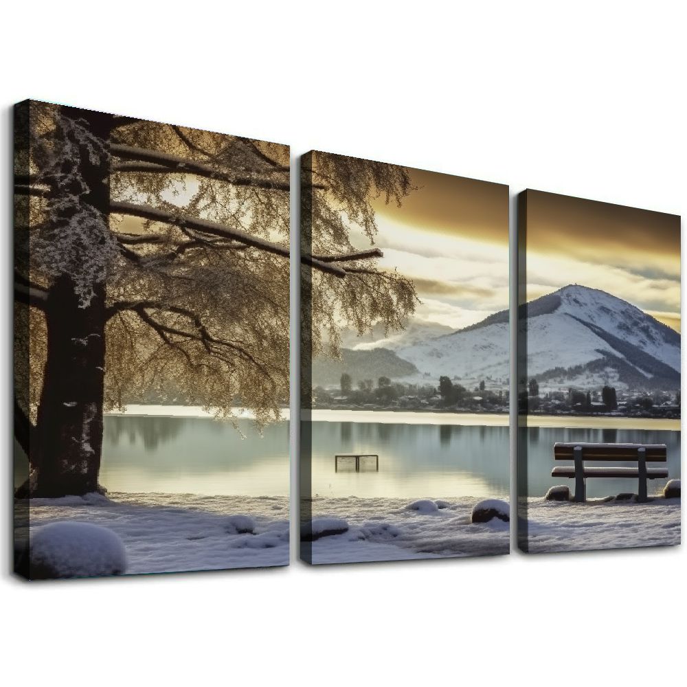 ONETECH Beautiful Winter Canvas Wall Art for Living Room Office Decor ...