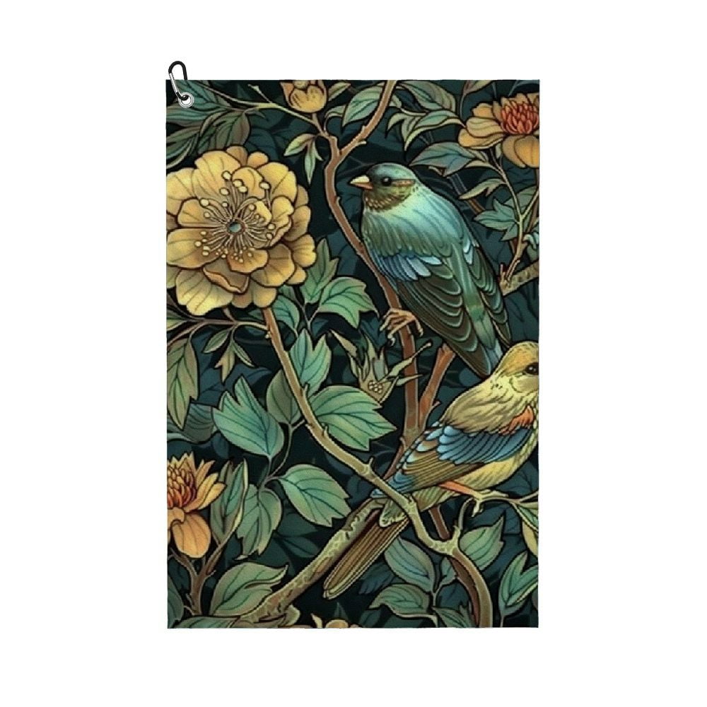 ONETECH Birds Branch Flowers Golf Towel Super Absorbent Microfiber Golf ...