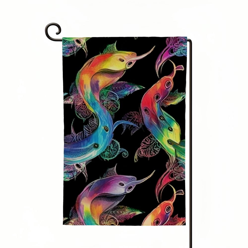 ONETECH Birds Flowers Psychedelic Garden Flag 12x18in Decorations ...