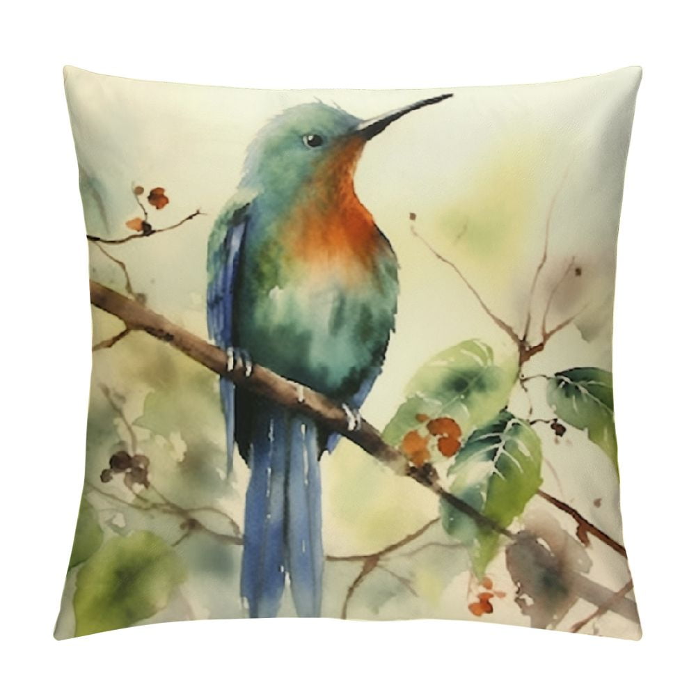 FUMJ Birds Outdoor Throw Pillow Covers Super Soft Watercolor ...