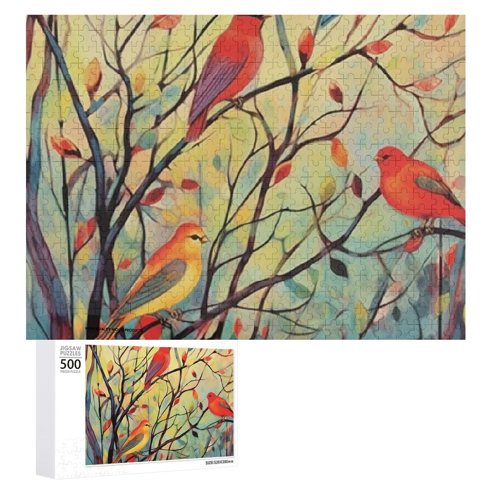 ONETECH Birds, Tree Branch, Leaves Wooden Jigsaw Puzzle Challenging ...
