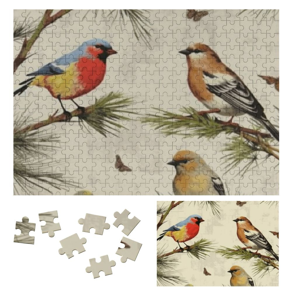 ONETECH Birds Tree Branch Pine Tree Branch Wooden Jigsaw Puzzle ...