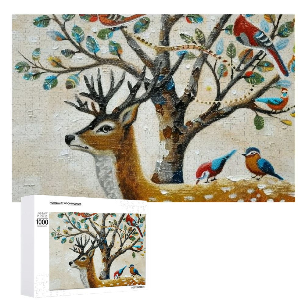 ONETECH Birds Tree Detailed Painting Wooden Jigsaw Puzzle Challenging ...