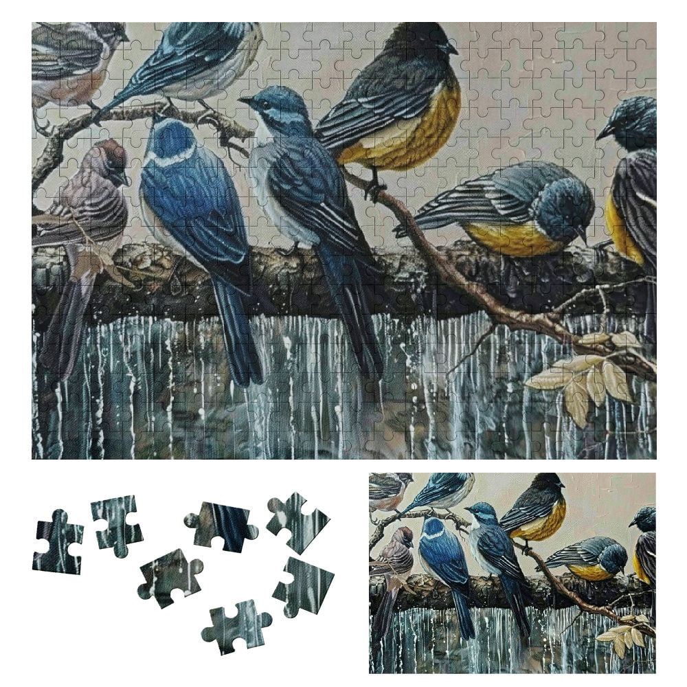 ONETECH Birds Waterfall Ledge Wooden Jigsaw Puzzle Challenging ...