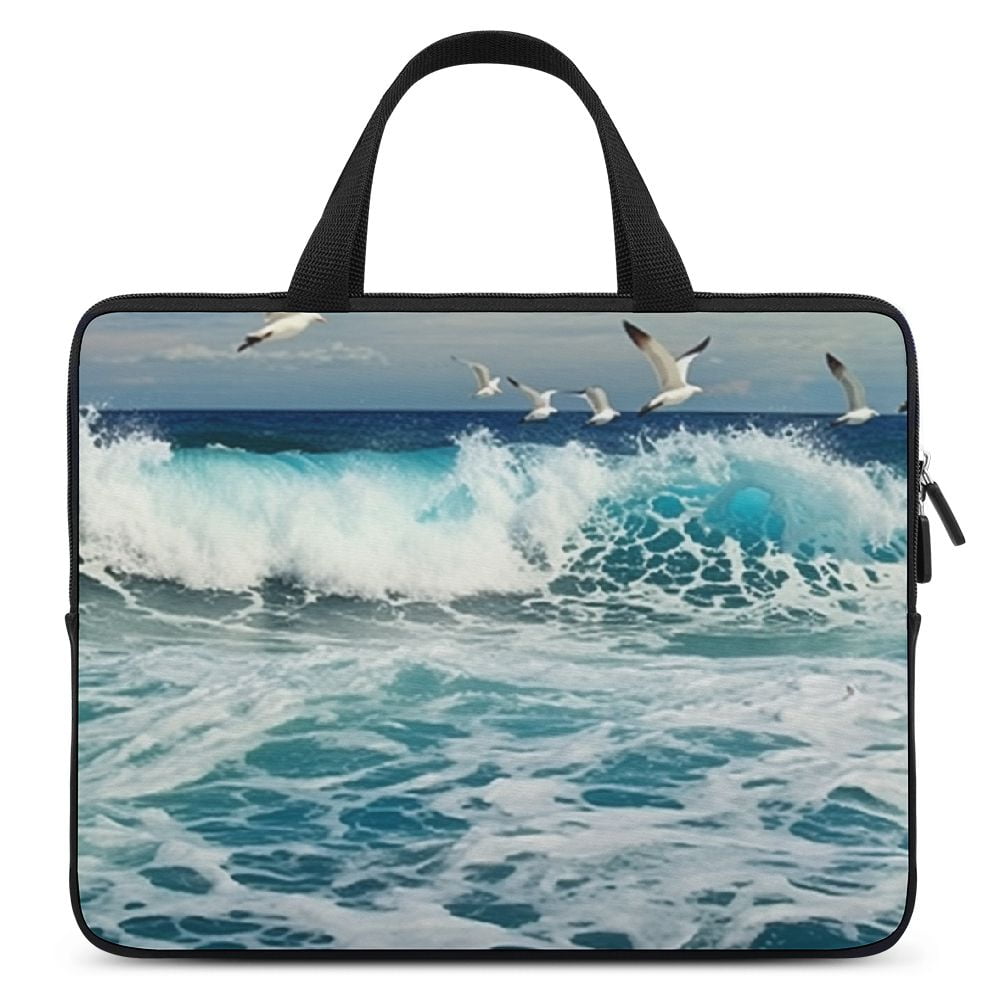 ONETECH Birds Waves Ocean Laptop Sleeve Carrying Bag Diving Fabric Soft ...