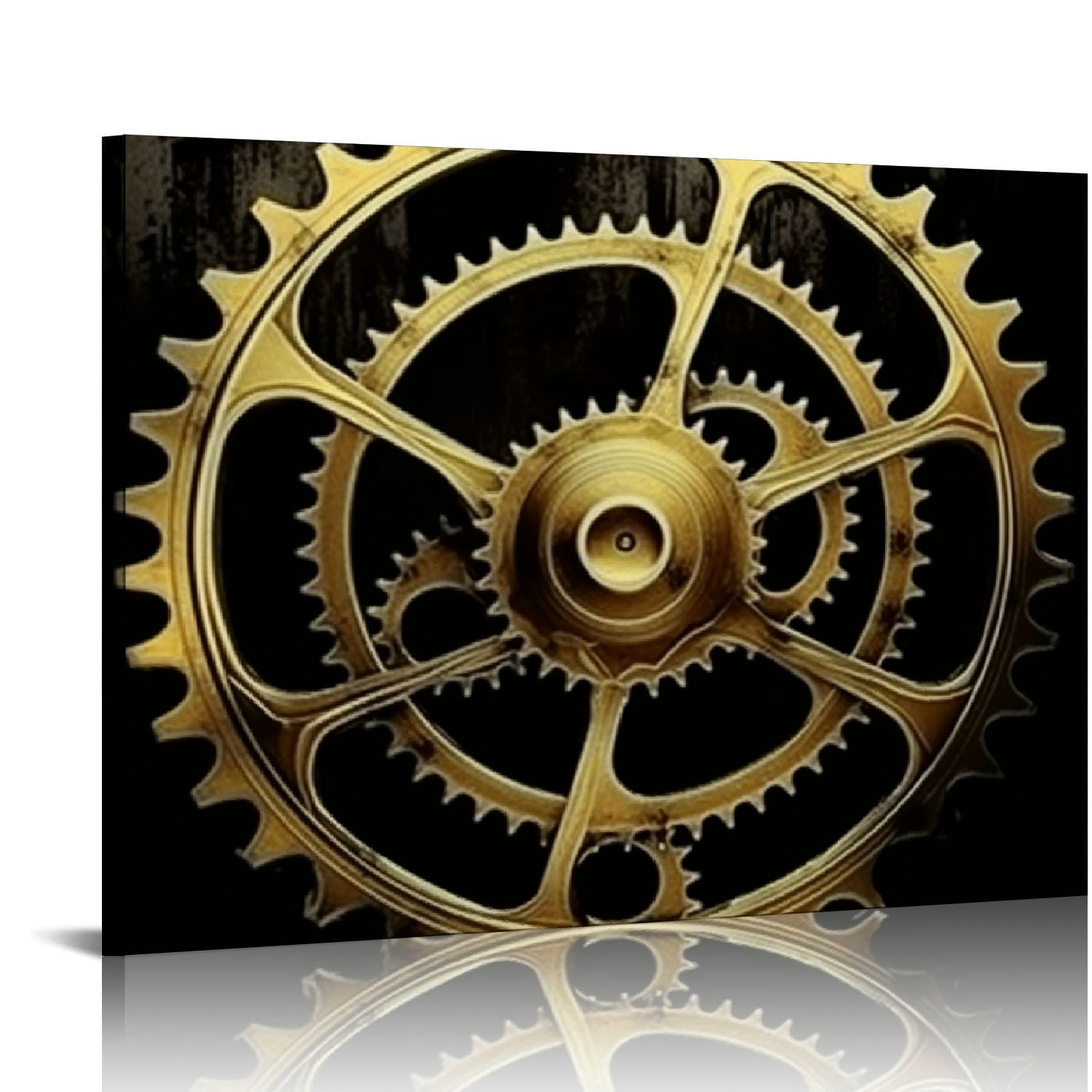 ONETECH Black And Gold Gear Wall Art Steampunk Decor Mechanical Wall ...