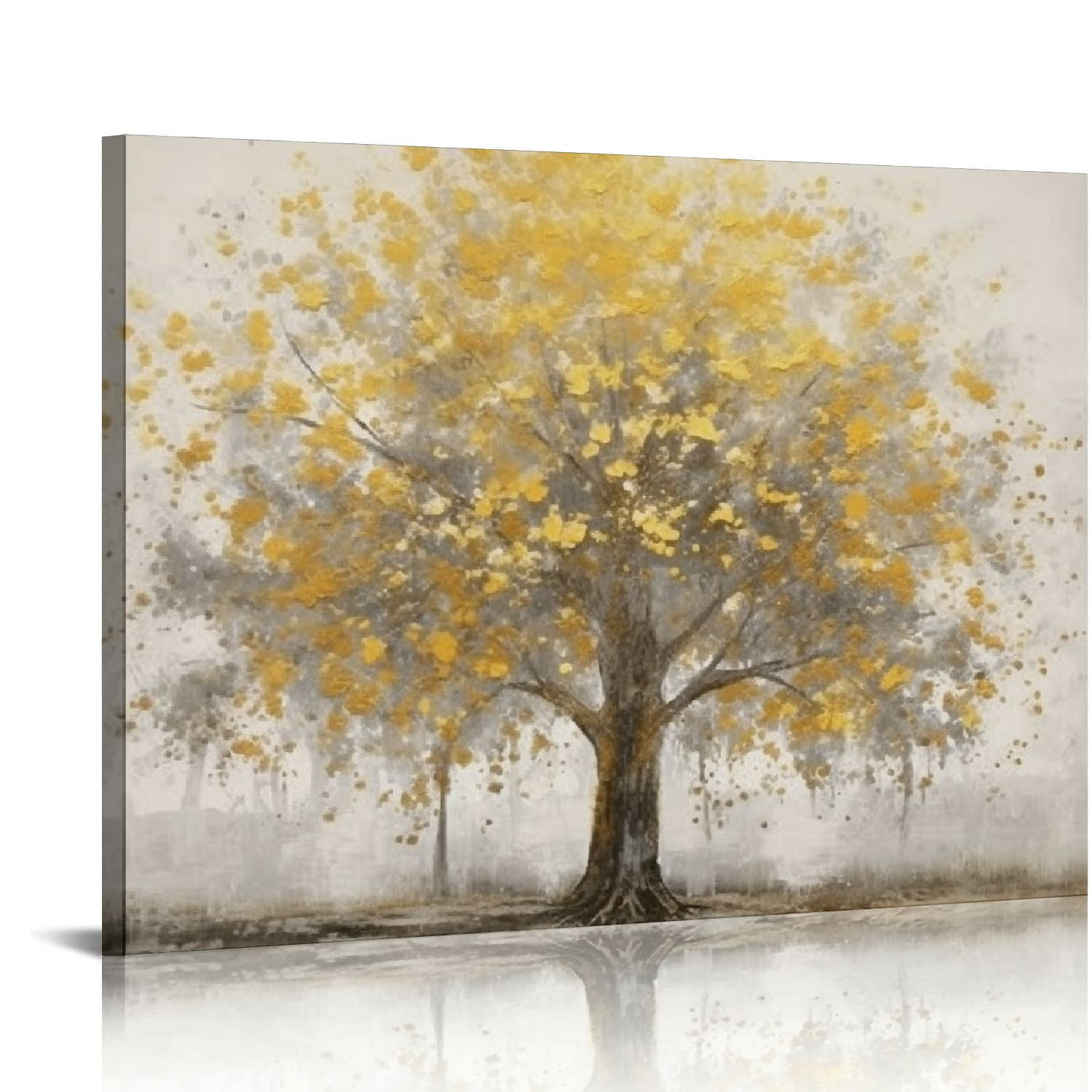 ONETECH Black & White Abstract Tree Picture Decor Wall Art Hand-Painted ...