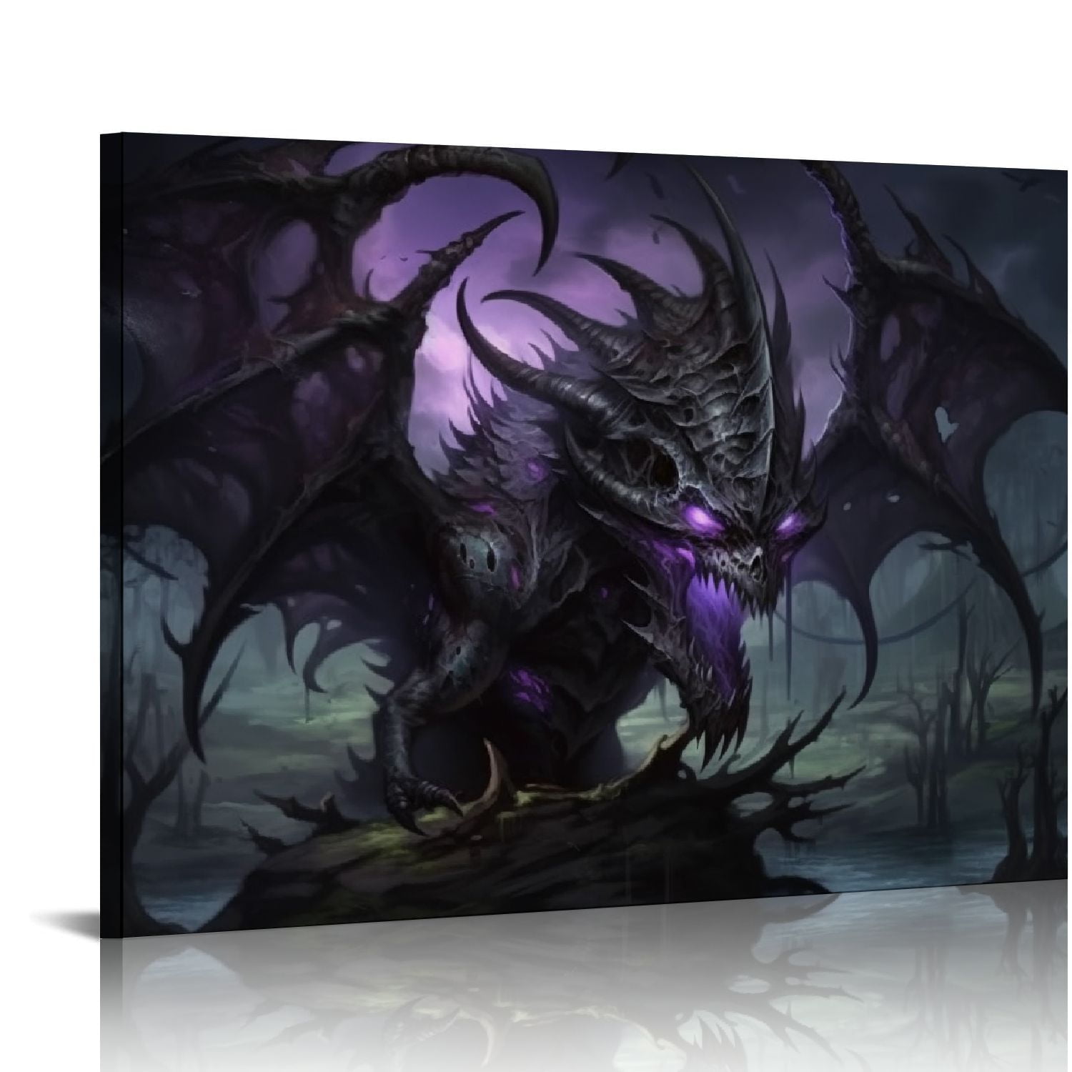 ONETECH Black and White Wall Art Living Room Decor Ancient Dragon ...