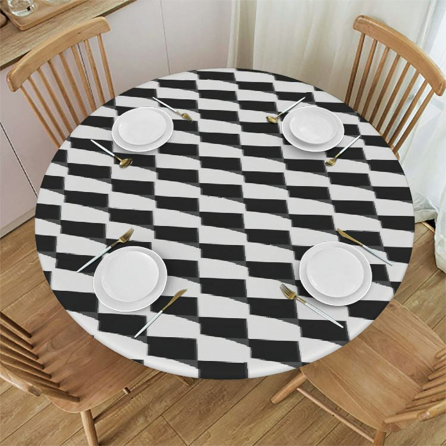 ONETECH Black & White Checkered Flag Table Cover Party Favor/Checkered ...