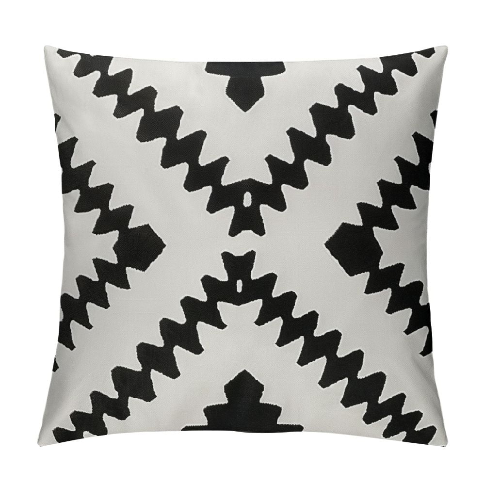 ONETECH Black and White Boho Pillow Covers Aztec Geometry Blend Square ...