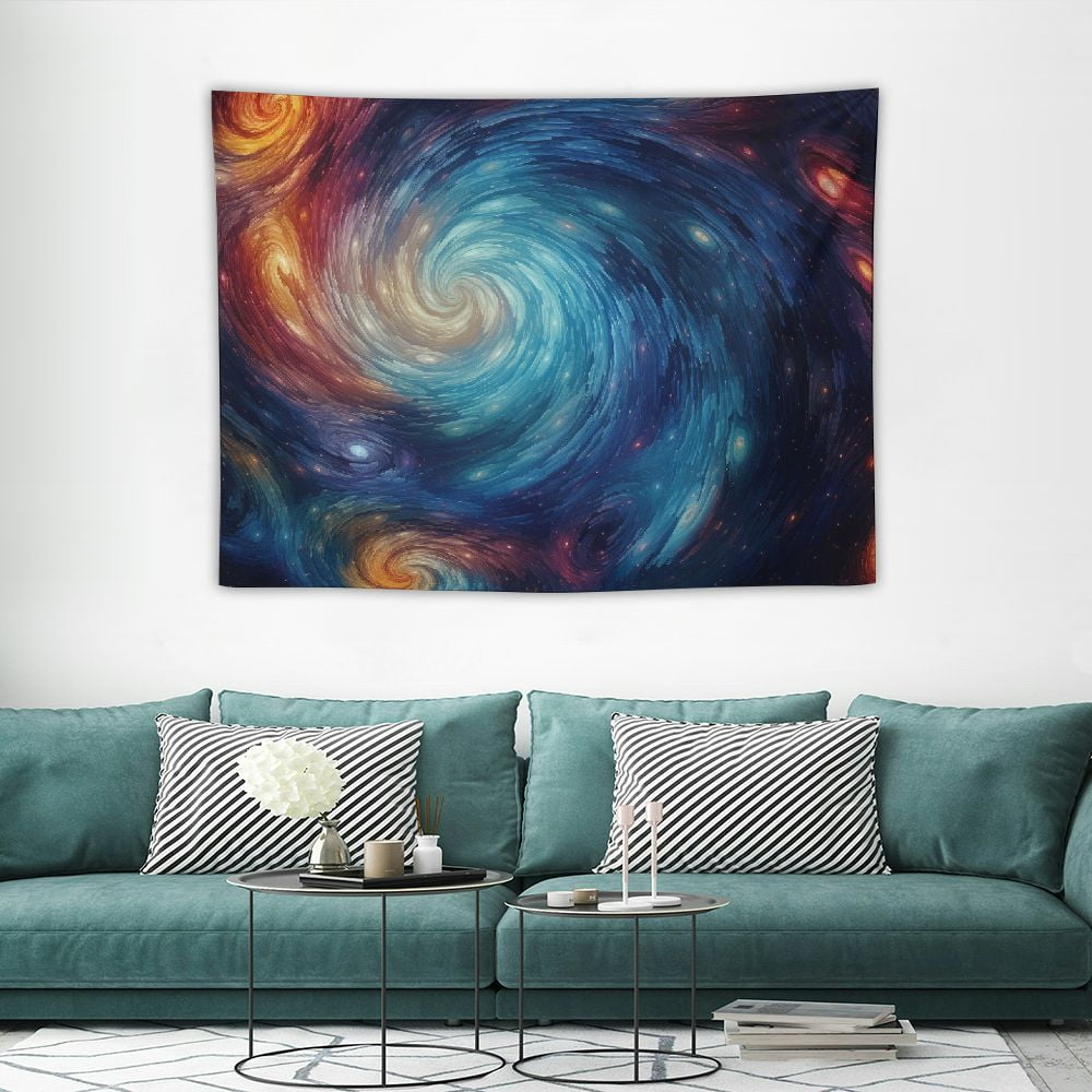 FUMJ Blacklight Galaxy Space Tapestry Blue Starry Sky Tapestry Nebula ...