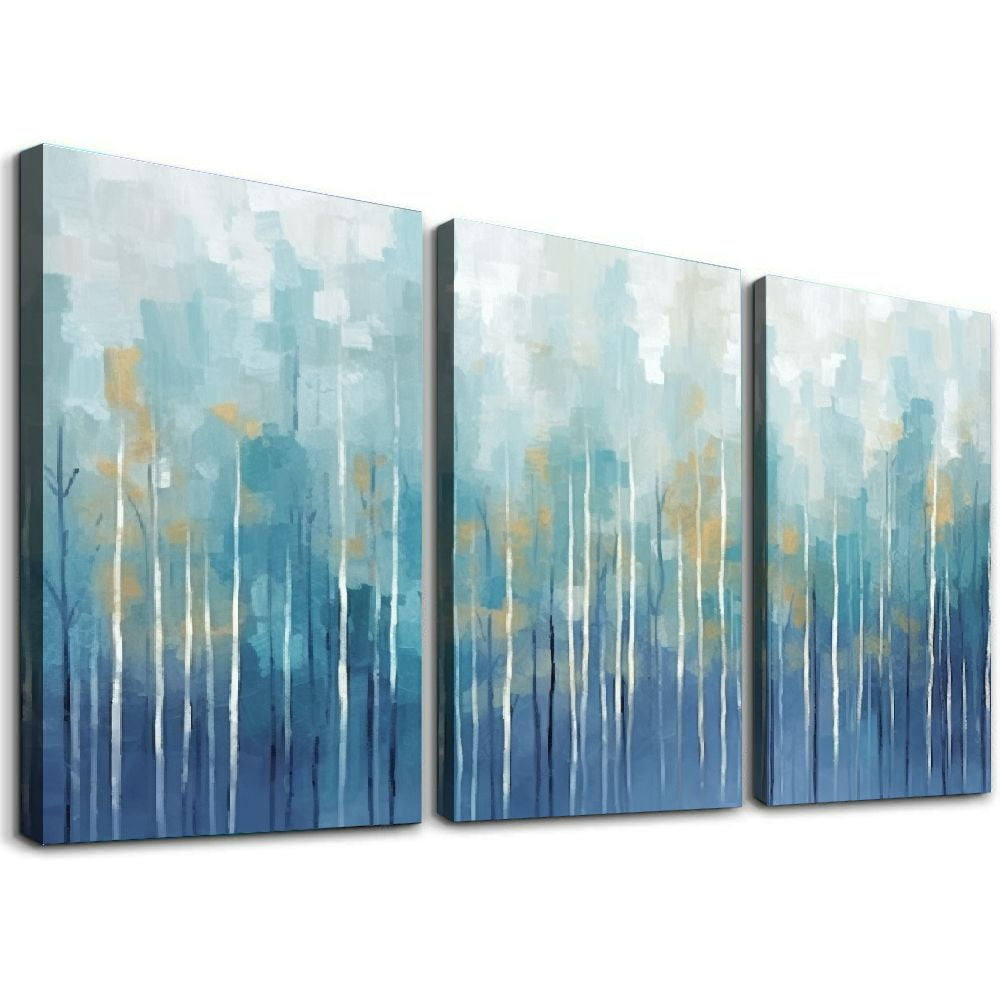 ONETECH Blue Abstract Art Canvas Painting: Hand Painted Heavy Textured ...