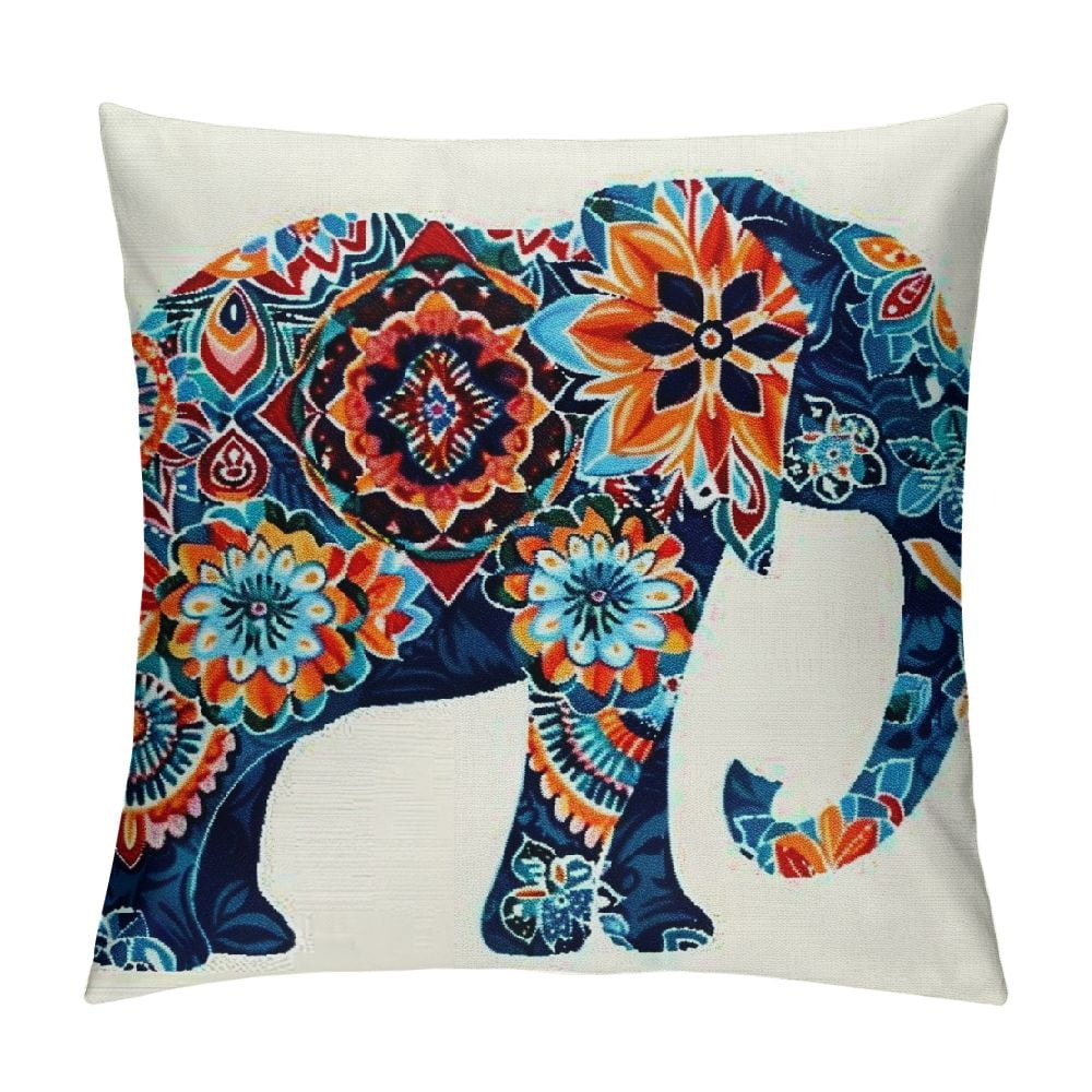 FUMJ Blue Bohemian Pillow Covers Hippie Floral Mandala Decorative ...