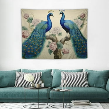 GCKG Beautiful Peacock Popular Peacock Feathers Wall Art Tapestries ...