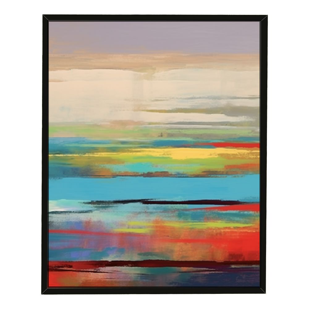 ONETECH Blue and Red Wall Art-Abstract Ocean Sunrise Picture Canvas ...