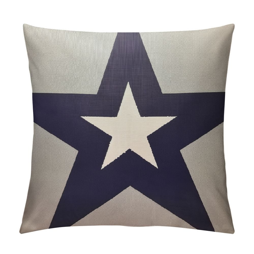 FUMJ Blue Star Throw Pillow Cover,Abstract USA Star Design on The Blue ...