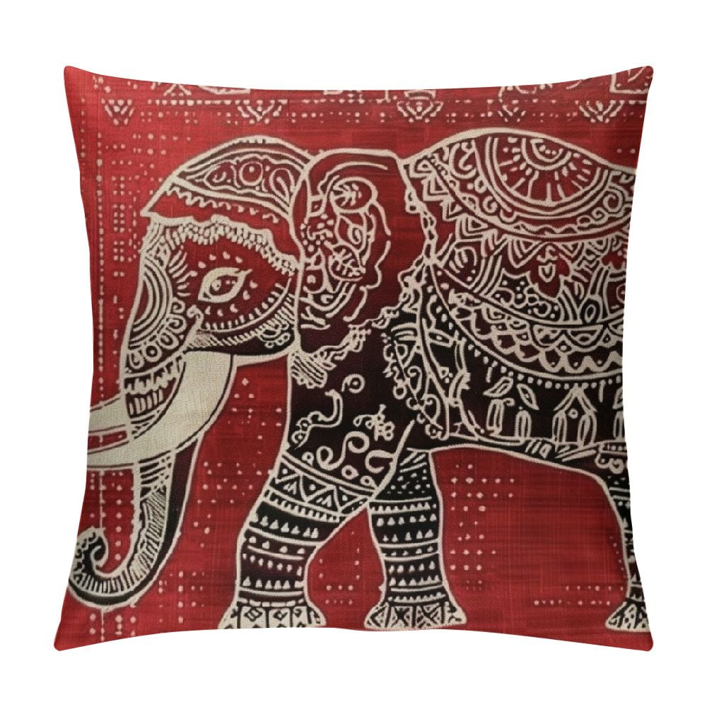ONETECH Bohemia India Ethnic Style Animal Elephant Mandala Pattern ...