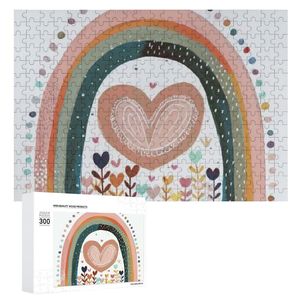 ONETECH Boho Cloud Sunshine Rainbow Prints Boho Rainbow Wooden Puzzle ...