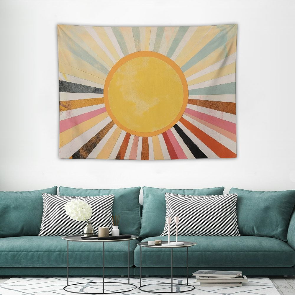 ONETECH Boho Rainbow Sun Tapestry Vintage Horizontal Sunset Sunrise ...