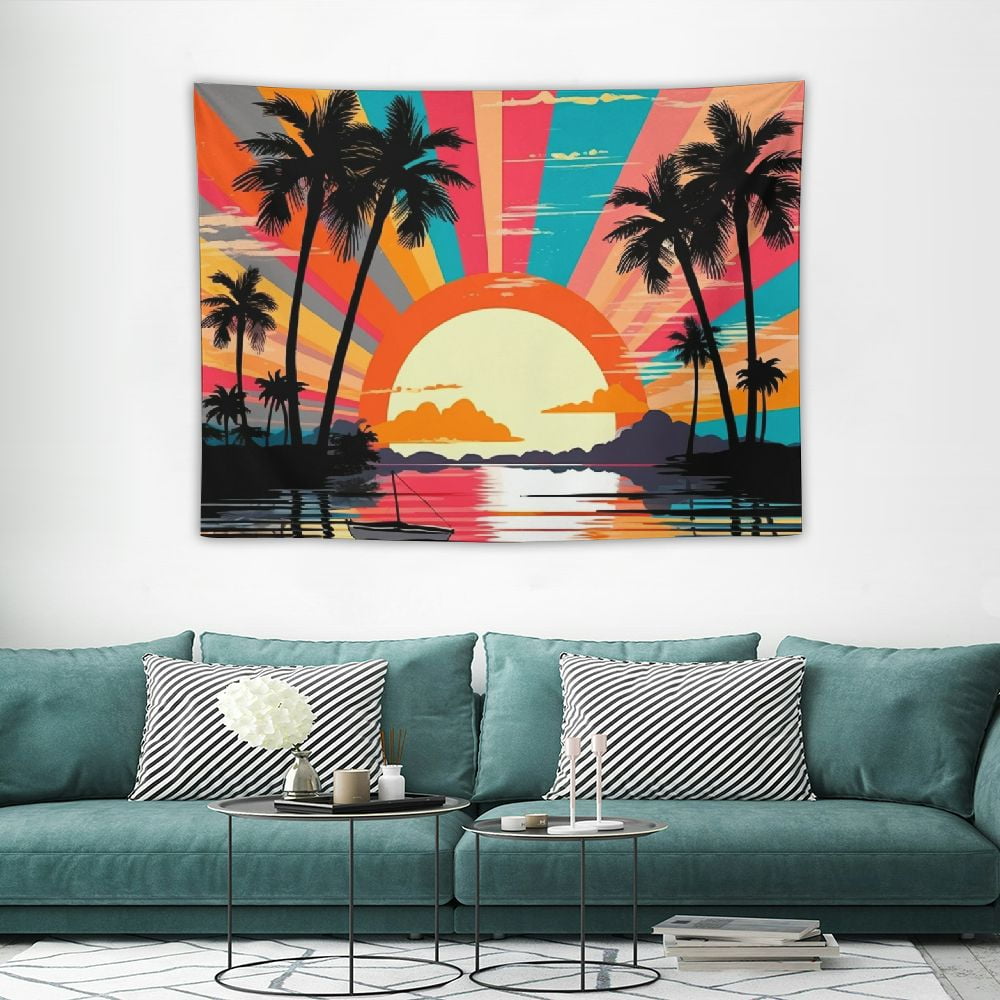 ONETECH Boho Sun Tapestry Wall Hanging Retro 70s Rainbow Tapestries ...