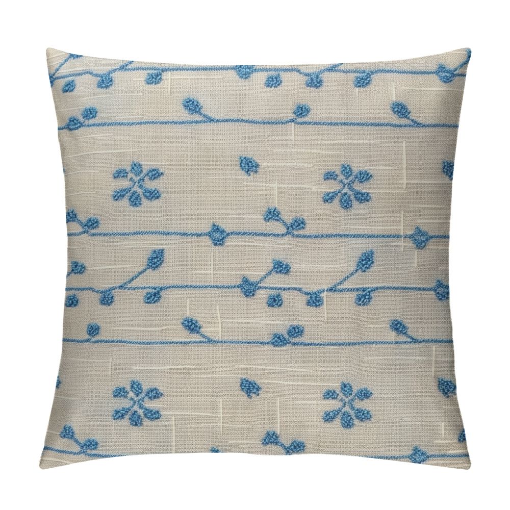 ONETECH Boho Throw Pillow Covers Light Blue and White Neutral Couch ...