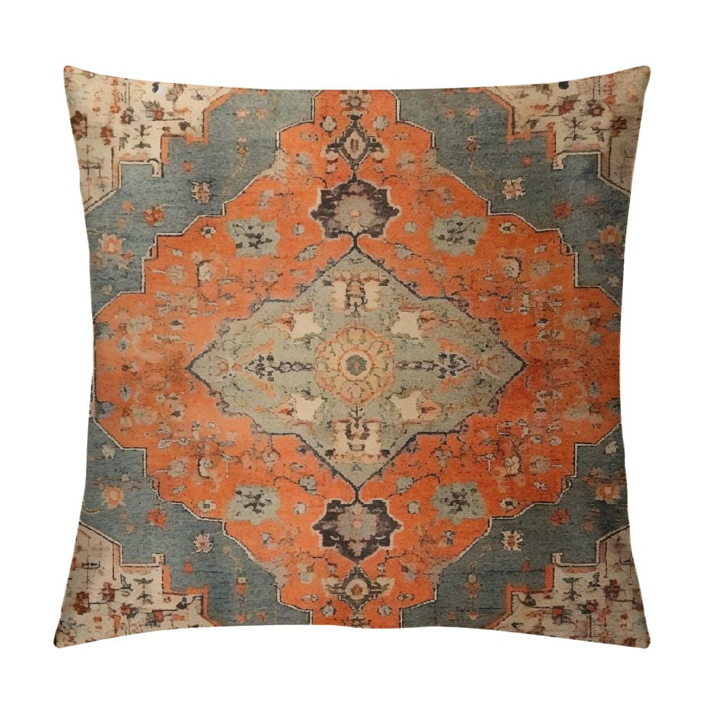 Onetech Boho Throw Pillow Covers Orange Bohemian Throw Pillows Colorful