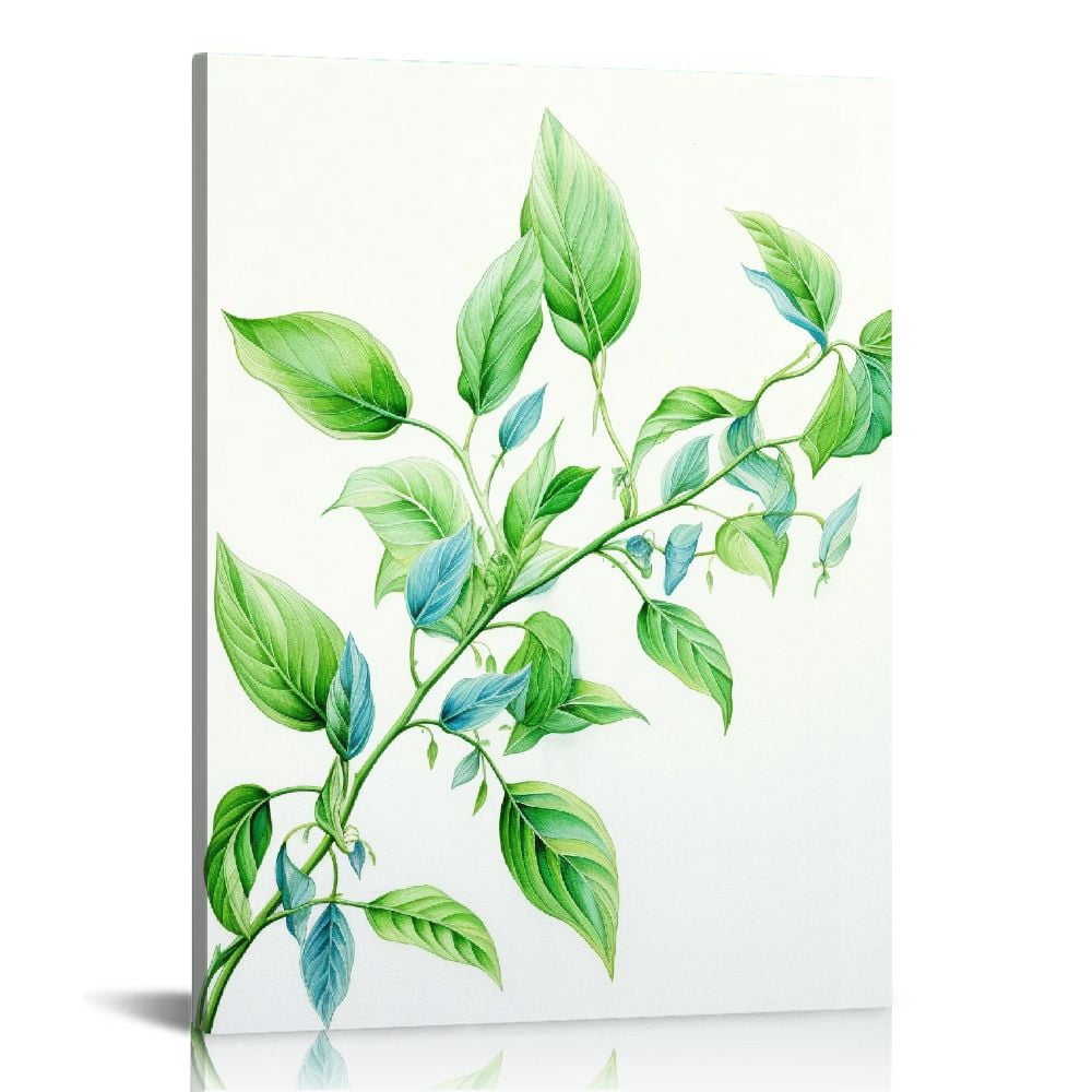 ONETECH Botanical Leaf Canvas Wall Art: Minimalist Eucalyptus Leaf ...