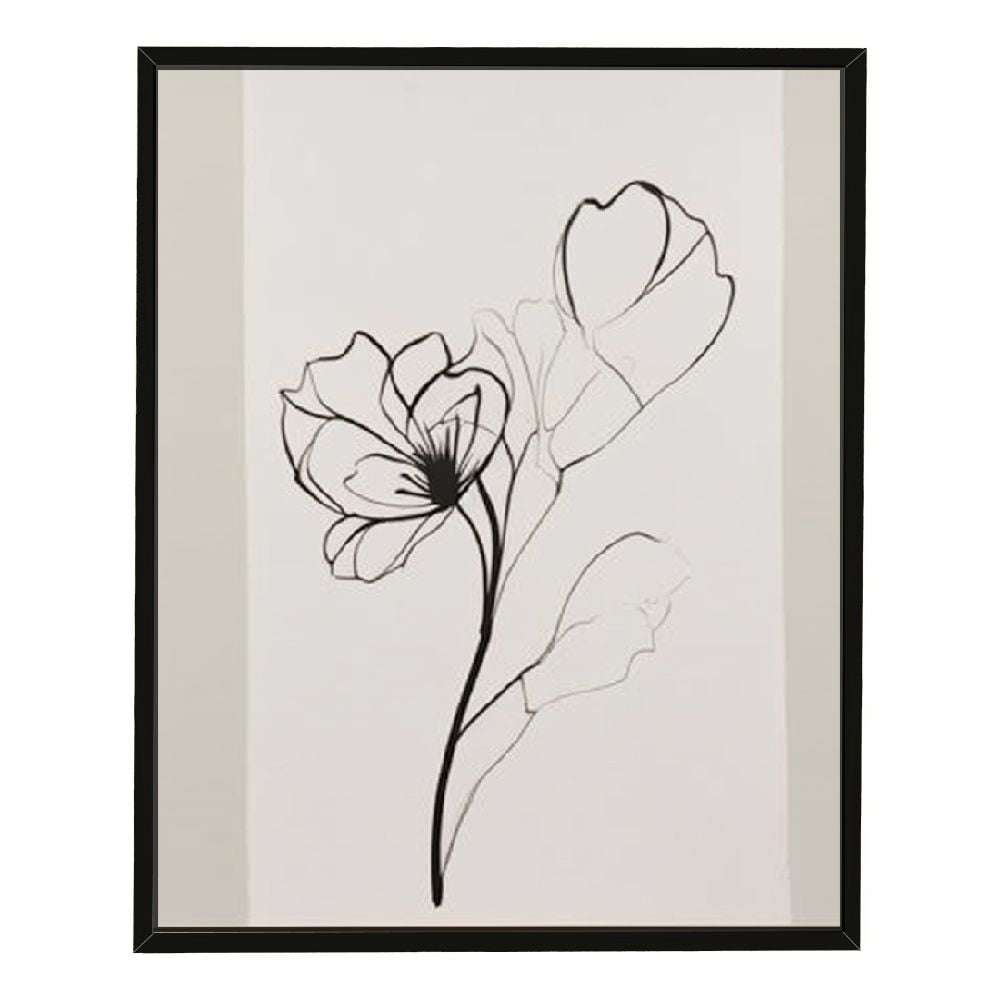 ONETECH Botanical Neutral Minimalist Abstract Wall Art Print,Beige Leaf ...