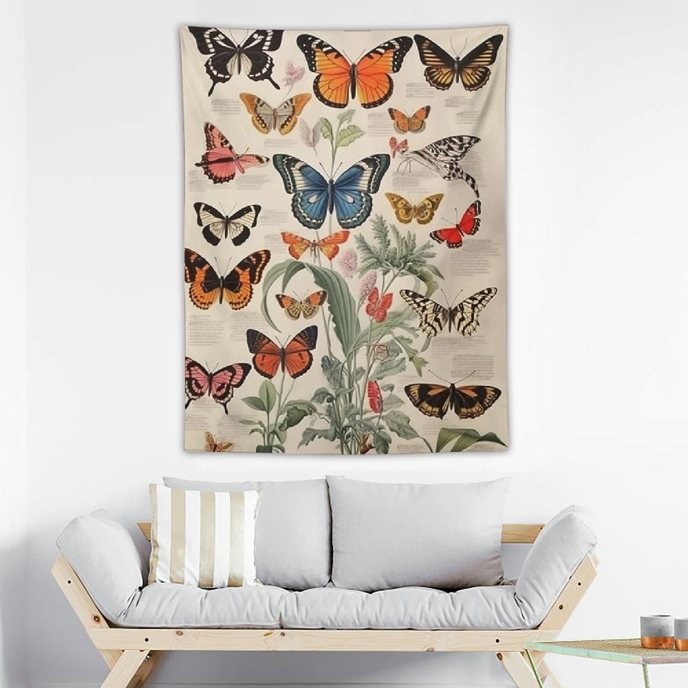 ONETECH Butterfly Tapestry for Bedroom Aesthetic Floral Plant Tapestry ...