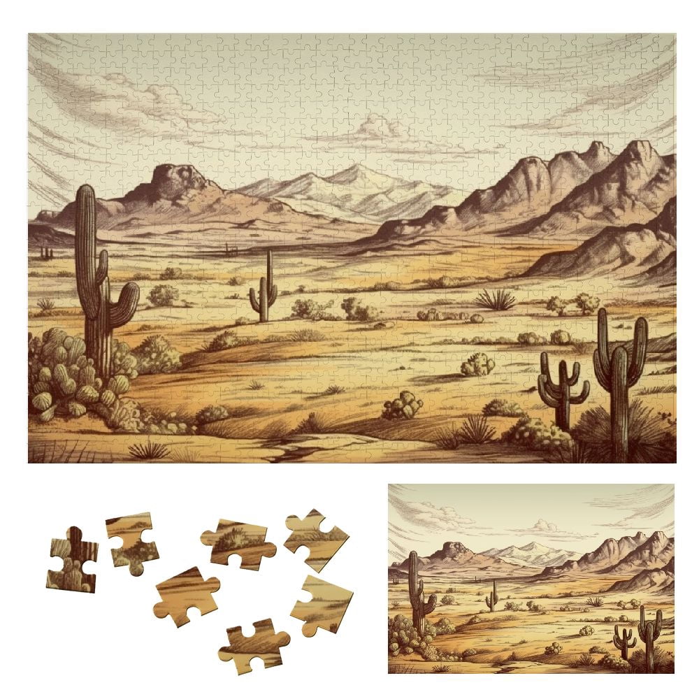 ONETECH Cactus Mountains Desert Wooden Puzzle for Adults and Kids 1000 ...