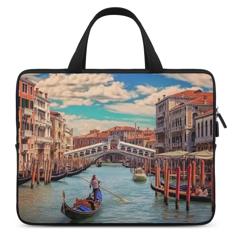 ONETECH Canal Gondolas Buildings Laptop Bag Diving Fabric Soft Carrying ...
