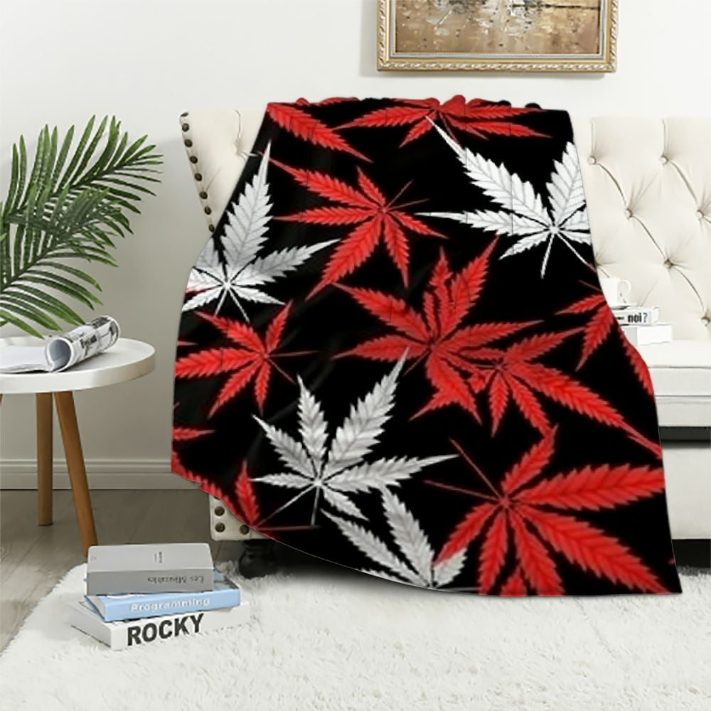 FUMJ Cannabis Leaf Throw Blanket Chic Starfish Tree Throw Blankets for Couch, Sofa Bed Living ...