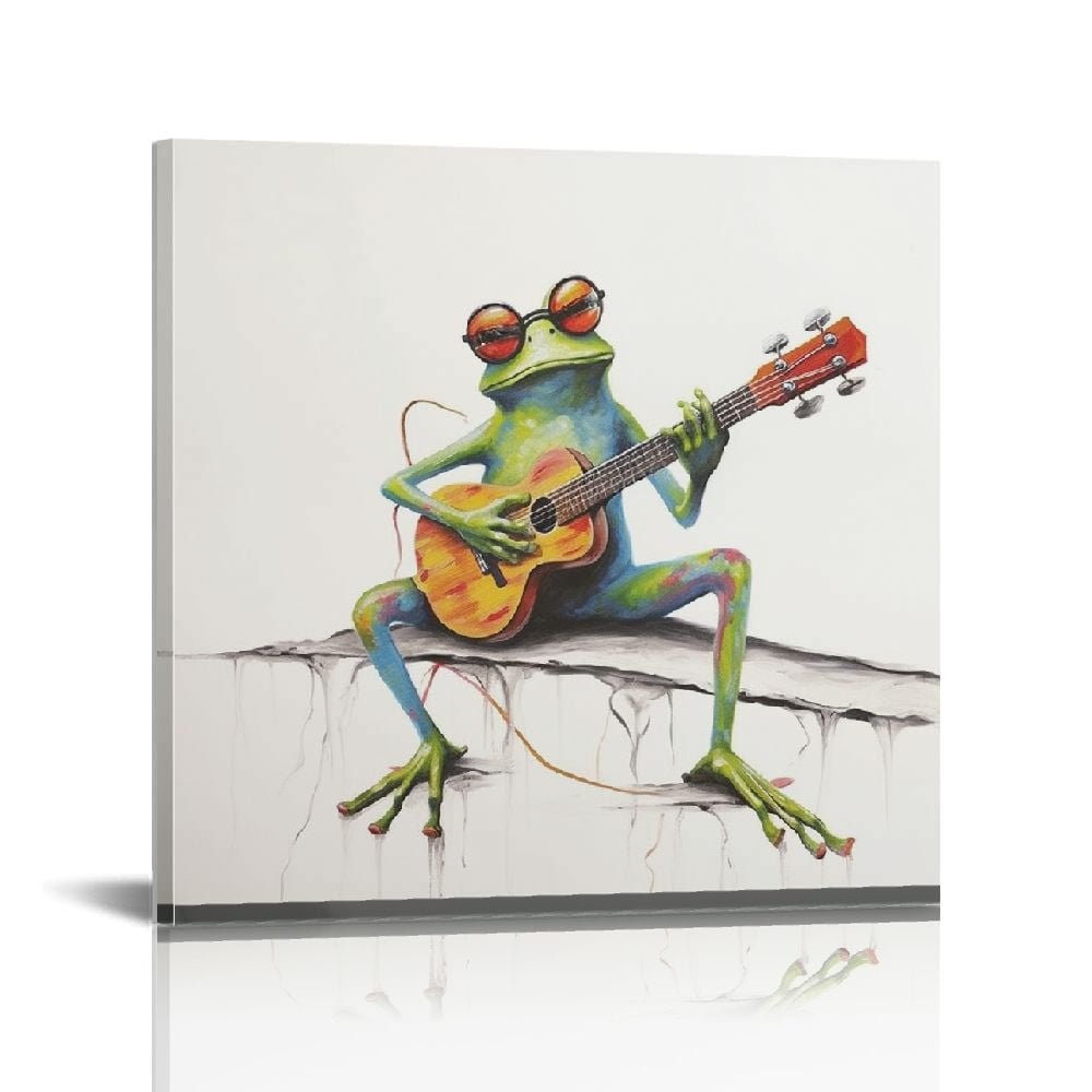 ONETECH Canvas Frog Wall Art Decor: 20"x20" Side by Side Frogs with ...