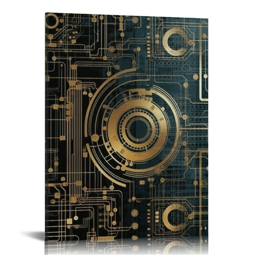 ONETECH Canvas Print Wall Art Set Electronic PC Motherboard Circuit ...