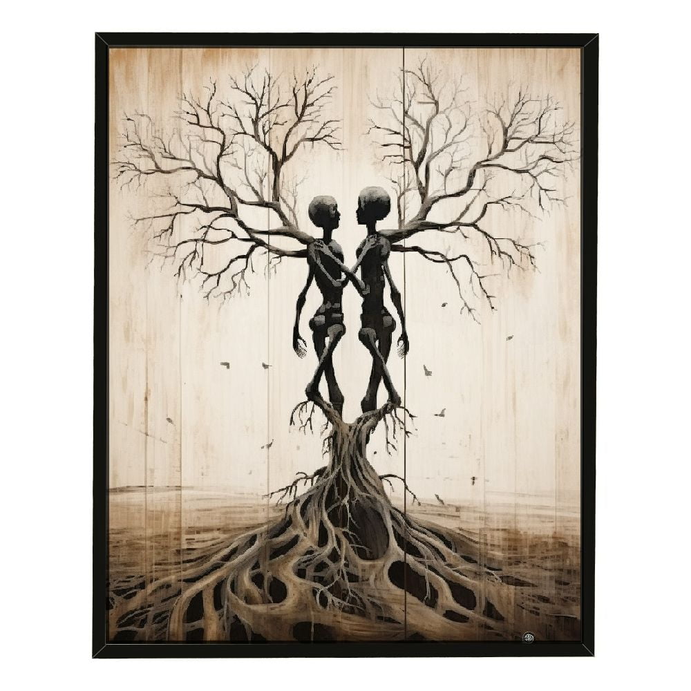 ONETECH Canvas Print Wall Art Spooky Skeleton Tree Silhouettes on Wood ...