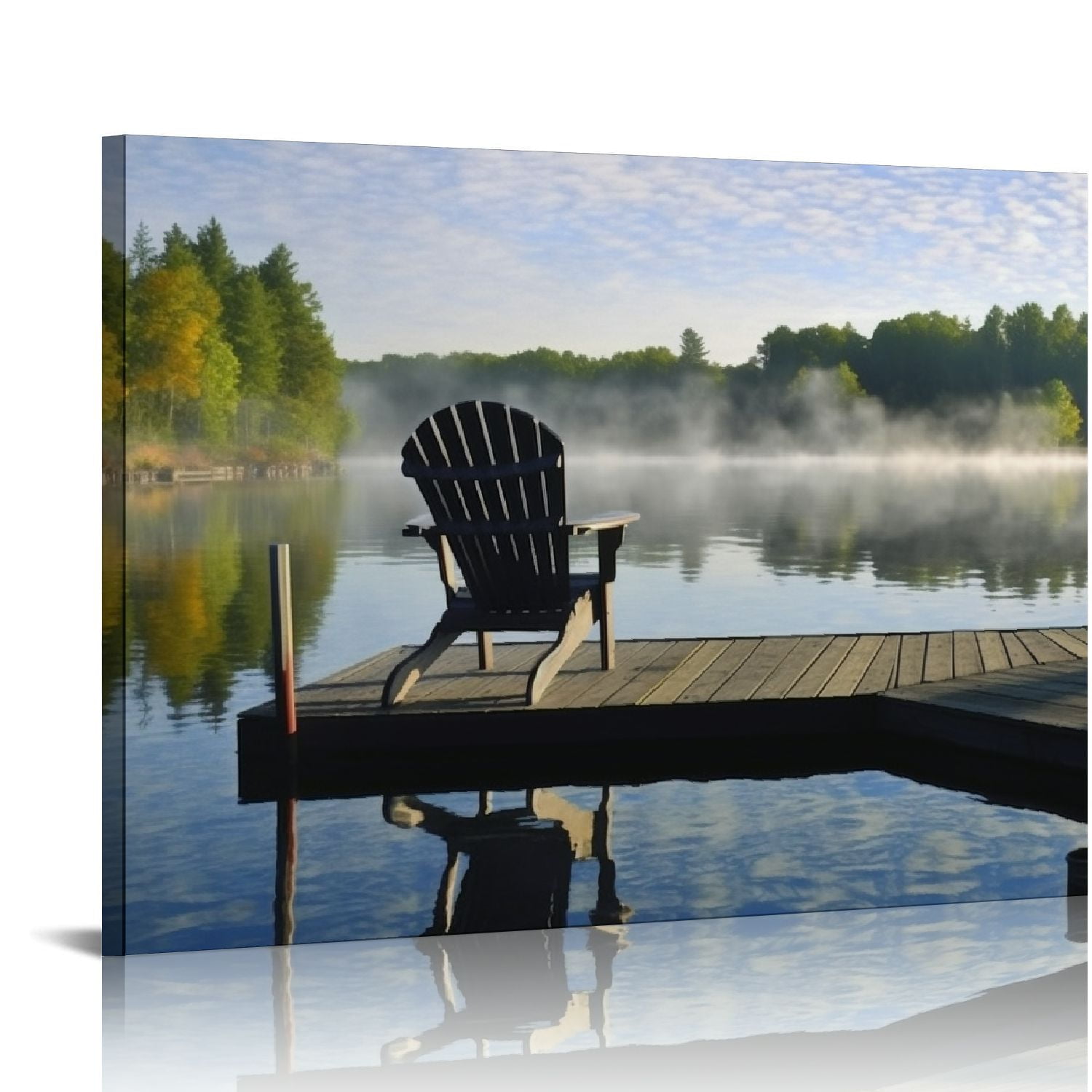 ONETECH Canvas Print Wall Art View of The Lake at Dawn Nature ...