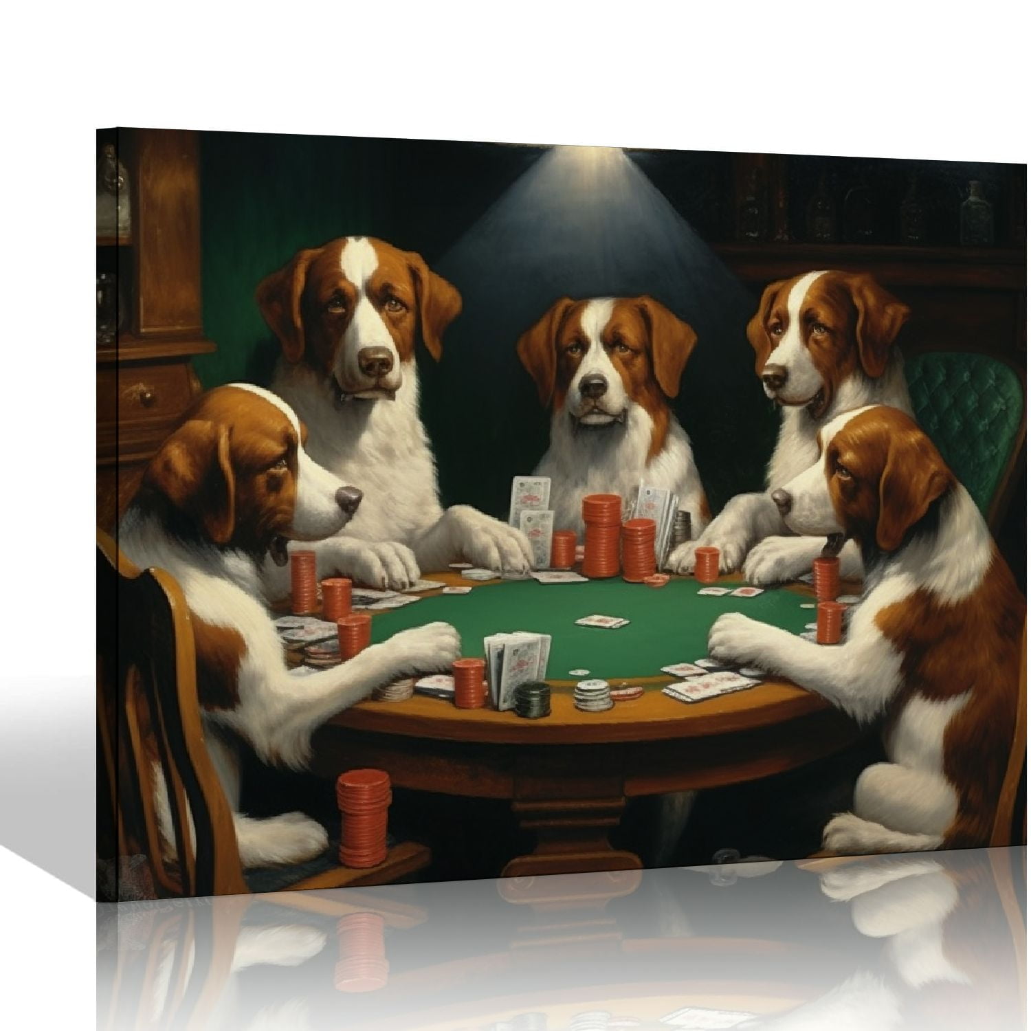 FUMJ Canvas Wall Art - Dogs Playing Poker Series - Poker Game Painting ...