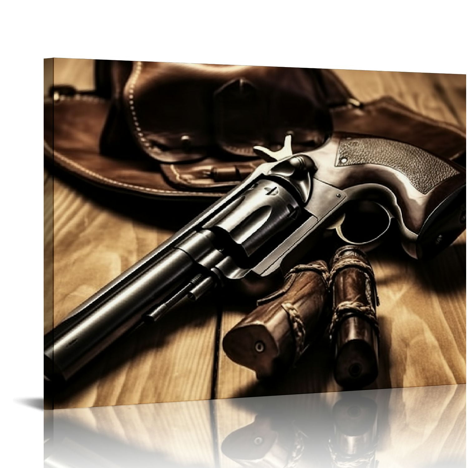 ONETECH Canvas Wall Art Framed Western Decor Cowboy Hat Boot Saddle Leather Rancher Vintage ...