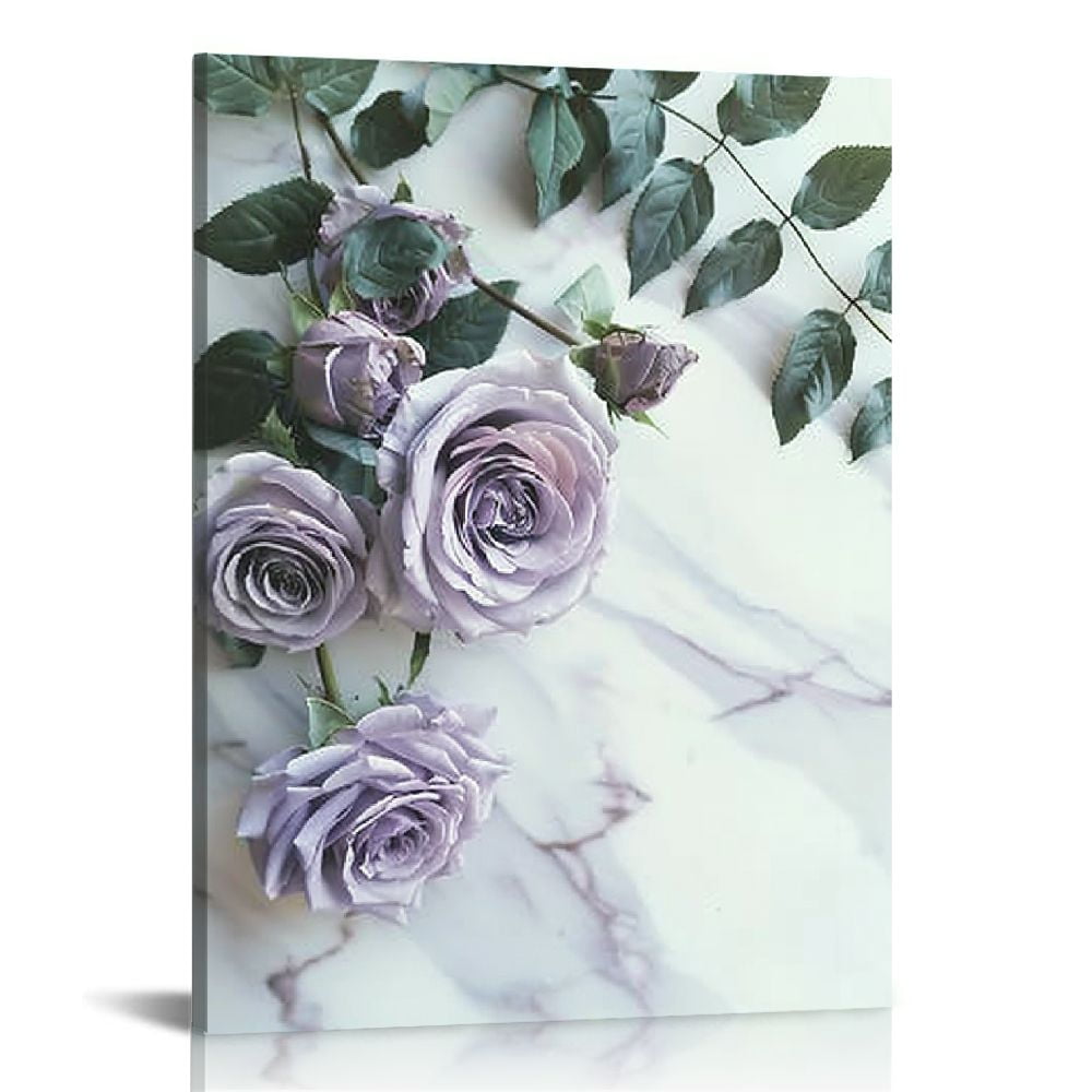 ONETECH Canvas Wall Art for Living Room Purple Roses Canvas Paintings ...