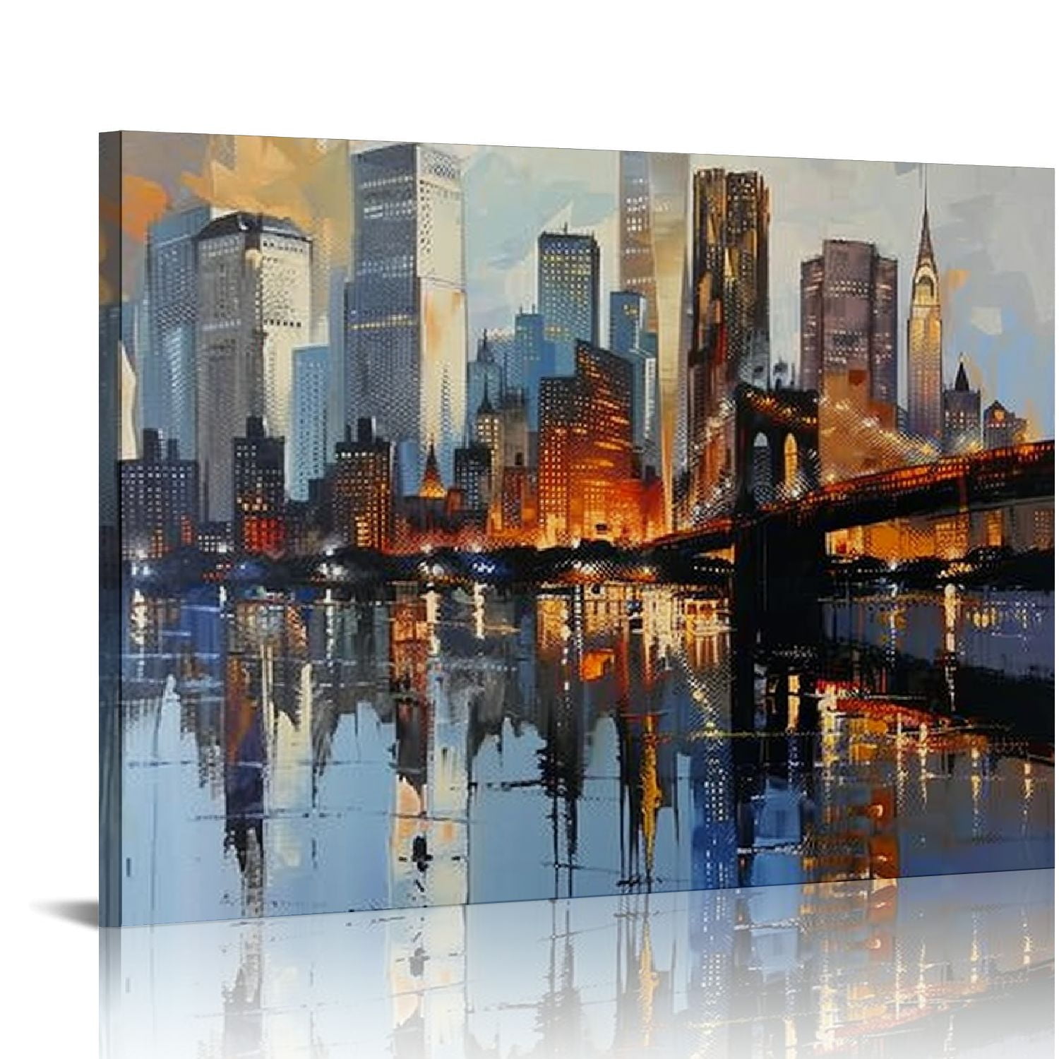 ONETECH Canvas Wall Art Prints Modern Abstract Cityscape Brooklyn ...