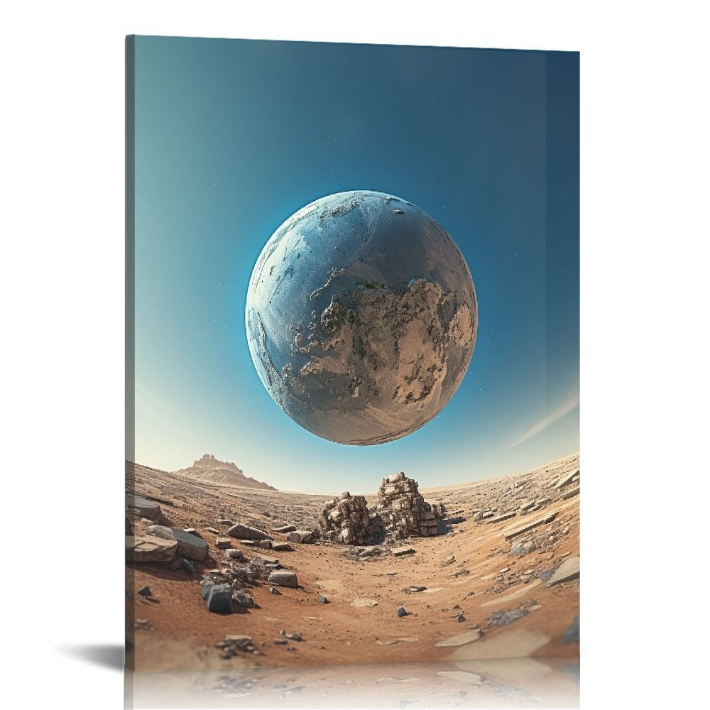 ONETECH Canvas Wall Art Prints Sea Full Moon Pictures Print on Canvas ...