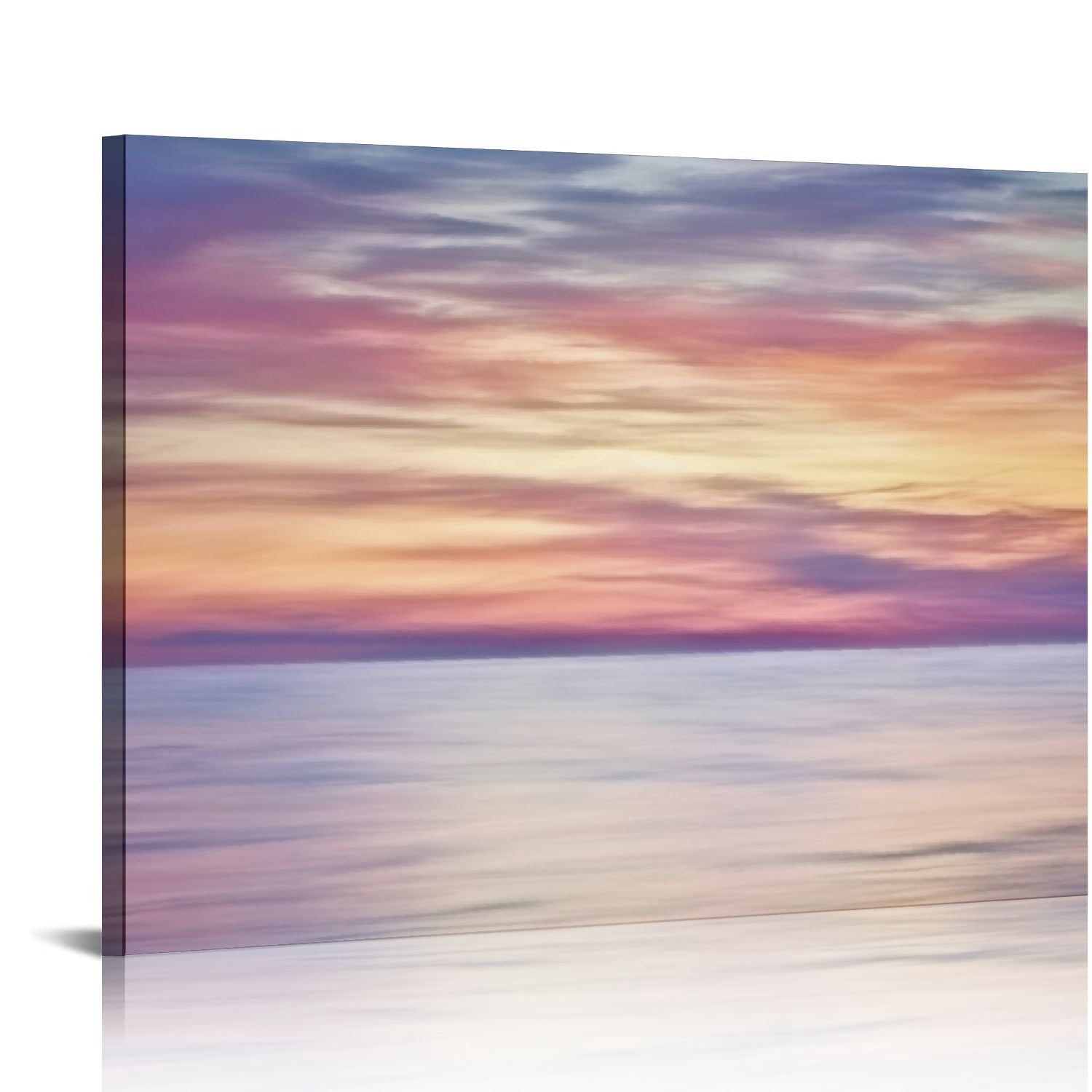 ONETECH - Canvas Wall Art Purple Sunset Glow Paintings Framed Ready to ...